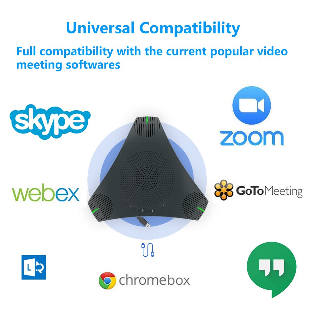 iTOPVIS Conference Speaker and Microphone, 360° Omnidirectional Speakerphone Intelligent DSP Noise Reduction for Video Meeting/Business Conference, USB Plug & Play Compatible with Windows/Mac OS X