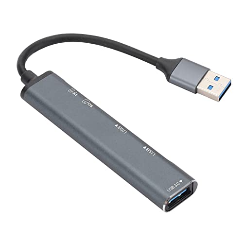 Ronyme Compact USB 3.0 Docking Hub, with Card Reader TF/x USB 2.0 5 in 1 Aluminum Alloy Multi Ports Splitter for PC Gaming Desk Accessories