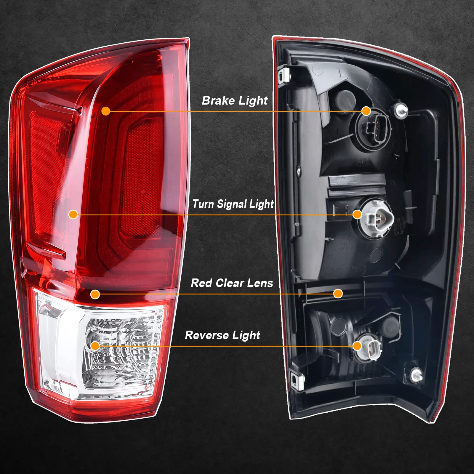 Nakuuly Tail Light Rear Lamp Compatible With 2016-2022 Toyota Tacoma Left Driver Side Taillight Brake Signal Assembly with Bulb # 81560-04170