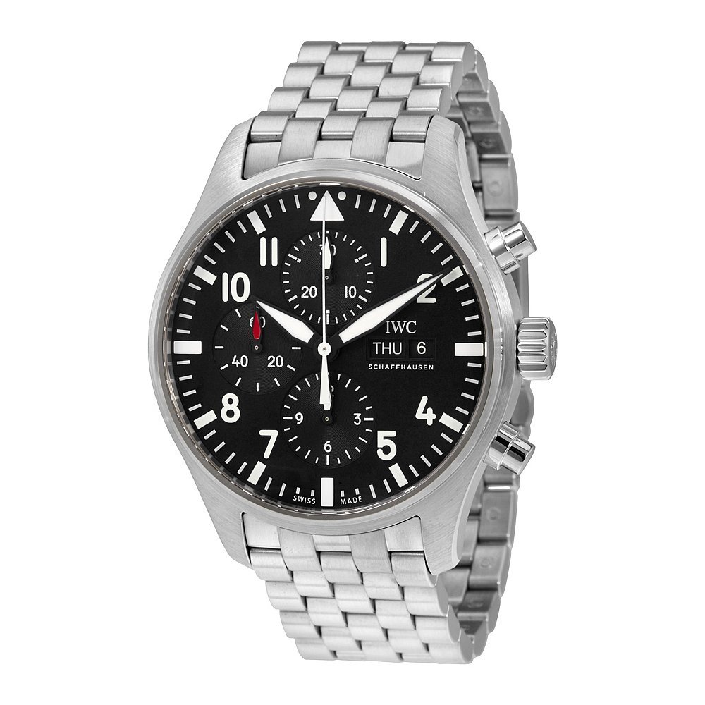 IWC Pilot Automatic Chronograph Black Dial Mens Watch IW377710