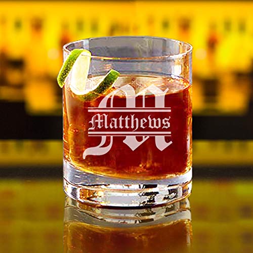 My Personal Memories, Custom Personalized Round Rocks Glass Tumbler - Wedding Party Groomsmen Father's Day - Engraved Monogrammed Drinkware Glassware Barware Etched