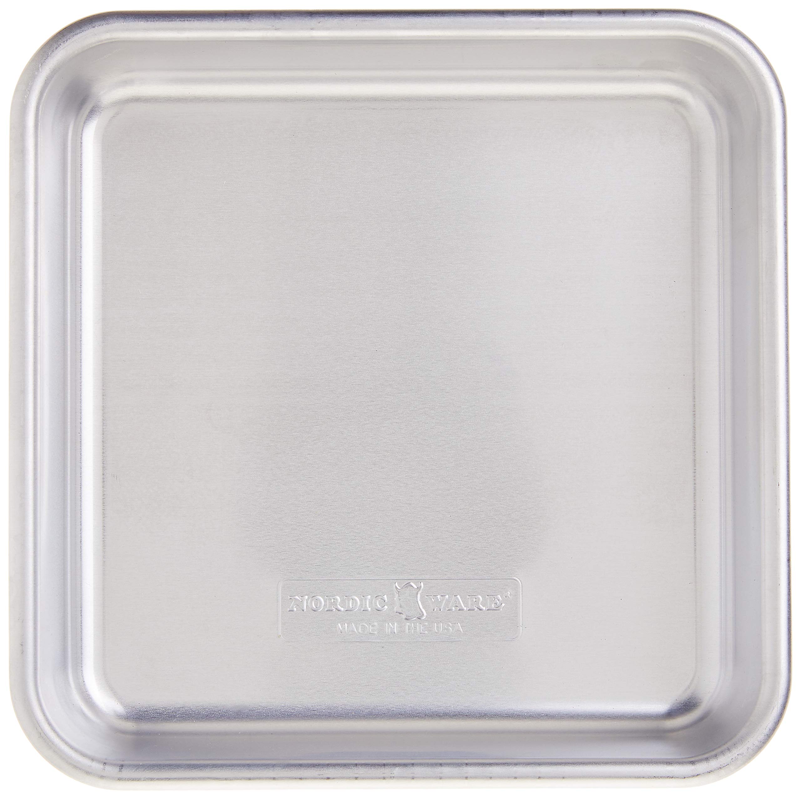 Nordic Ware Natural Aluminum Commercial Baker's Half Sheet, 2-Pack (Silver) and Nordic Ware Naturals Aluminum Commercial 8" x 8" Square Cake Pan (Silver)