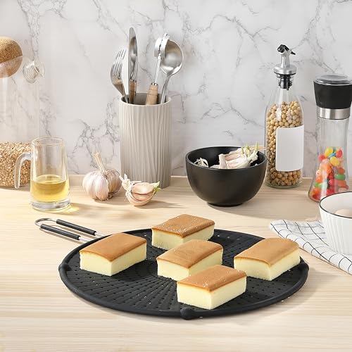 Splatter Screen for Frying Pan, Kaloo Grease Splatter Guard, Heat-Resistant Splatter Guards for Frying, Silicone Splatter Guard for Everyday Cooking, Dishwasher Safe (13inch,Black)