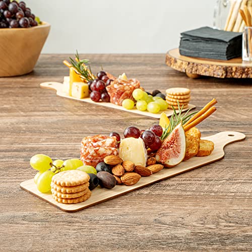 Restaurantware Nature Tek Bamboo Disposable Cheese/Charcuterie Board - 11 3/4" x 3 1/2" - 2 count box