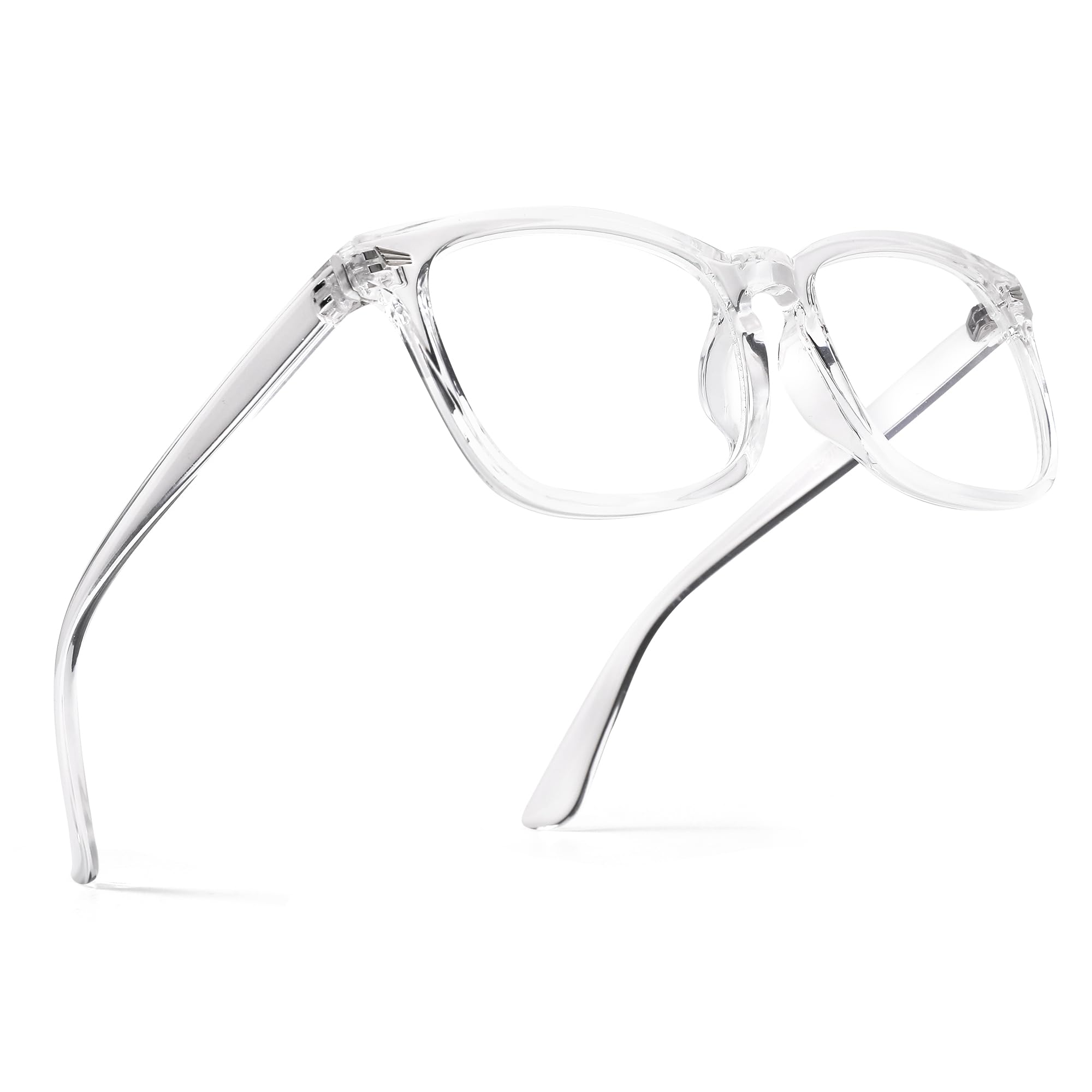 Pro Acme Non-prescription Glasses Frame Clear Lens Eyeglasses (Crystal + Transparent Pink)