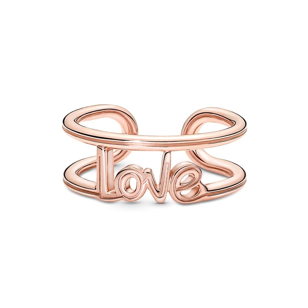 Pandora ME Love Open Ring - Stackable Rose Gold Ring for Women - 14k Rose Gold-Plated Rose - Size 7.5