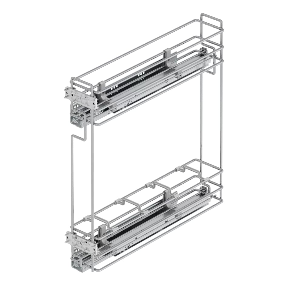 Narrow Sliding Two Rack Cabinet Organizer, Bottle Holder and Spice Rack with BLUM Brand Soft Close undermount slides for S-2477 0
