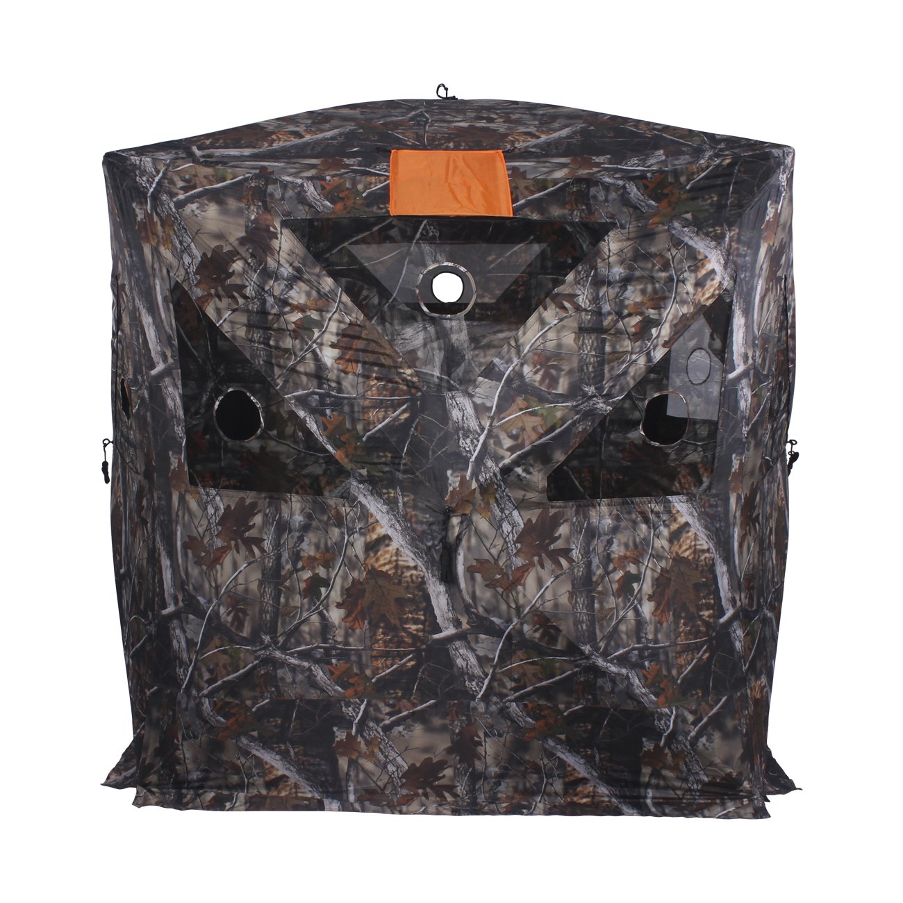 J.M RUSK Camo Cabin 3 Person Hunting Blind Pop-Up Ground, Camouflage, 210D