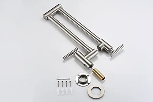SUMERAIN Pot Filler Faucet Wall Mount,Brushed Nickel Finish and Dual Swing Joints Design