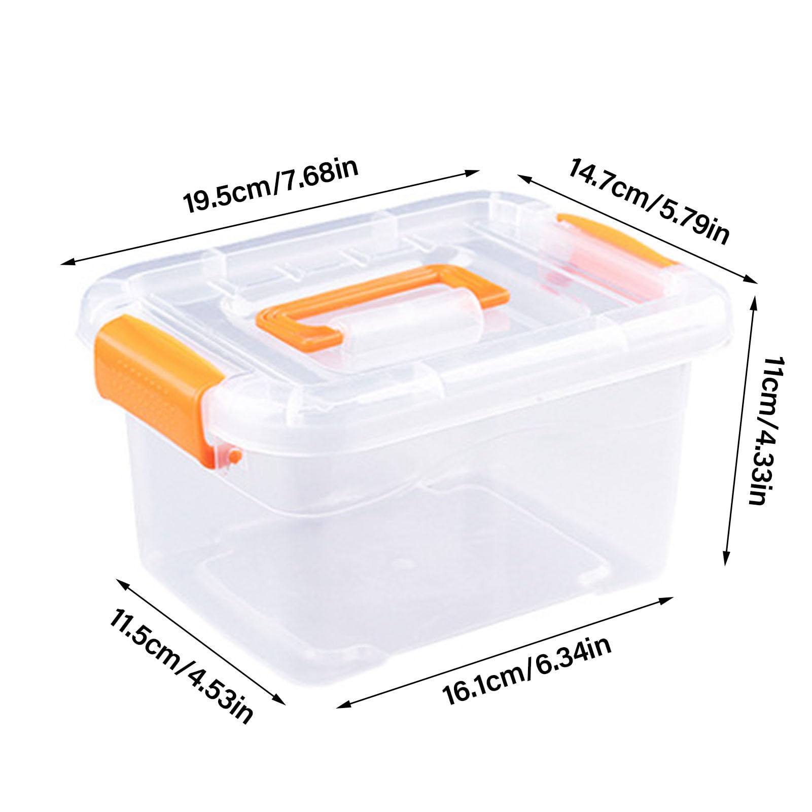 WOHPNLE Plastic Storage Bin, Storage Latch Bin Box Portable Handle Storage Bin Container Heavy Duty Clear Storage Latch Container Box for Organizing (L)