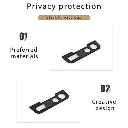 Webcam Cover,Front Camera Cover Compatible for iPhone 13,iPhone 13 Mini,iPhone 13 Pro,iPhone 13 Pro Max,Protect Privacy and Security,Not Affect Face ID, 2 Pack-Black