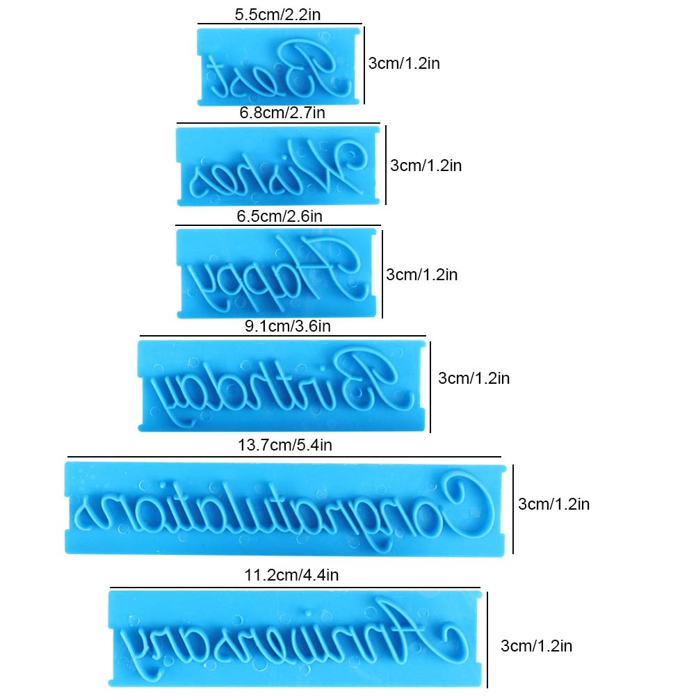 Plastic 3 Set Handwriting Letter Cake Embosser DIY Plastic Molds Cake Decorating Printing Cake Decorating Supplies Kit