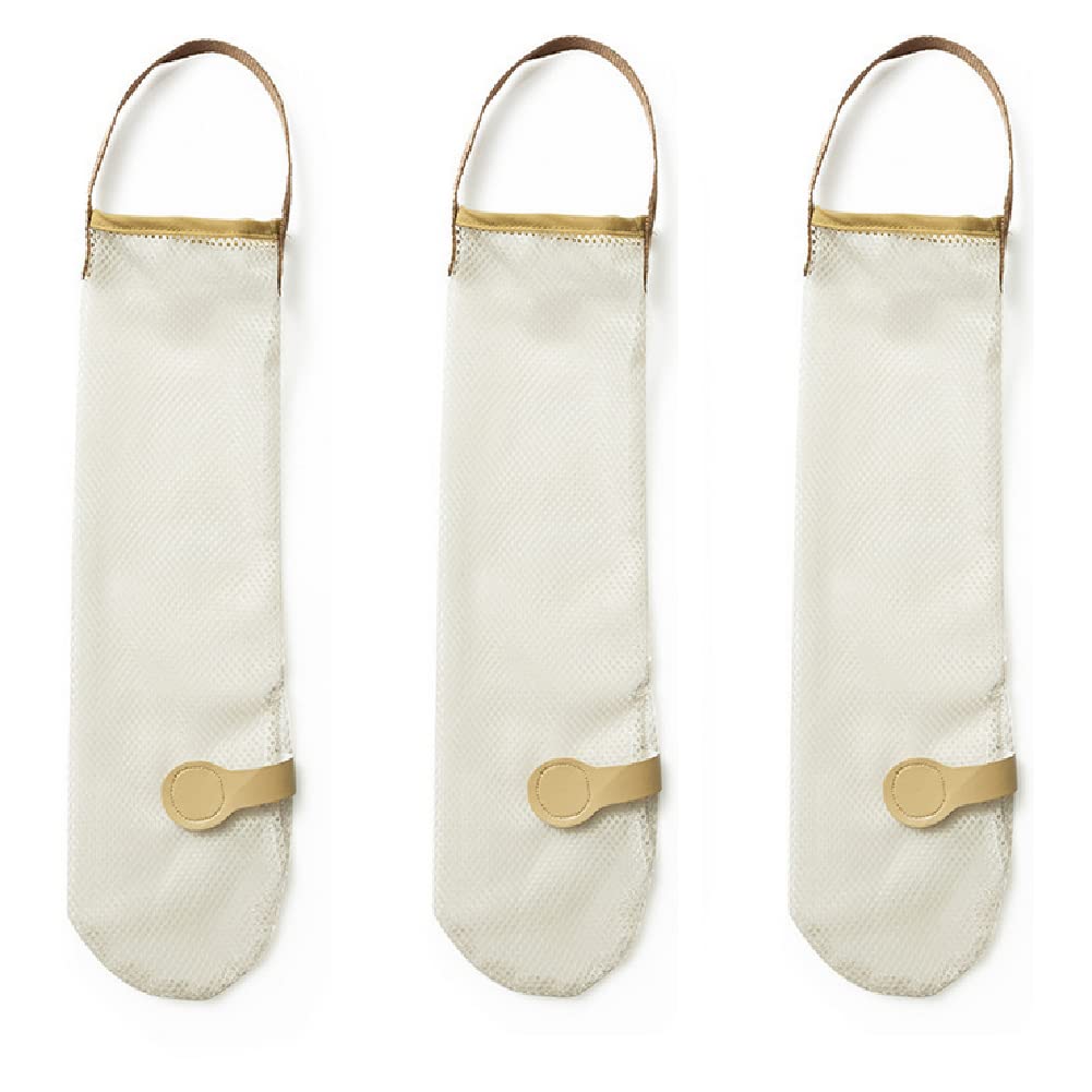 NATEFEMIN 3PCS Onion Garlic Hanging Organizer Holder Storage Kitchen Wall Bags Net 11.5 * 45CM Accessory