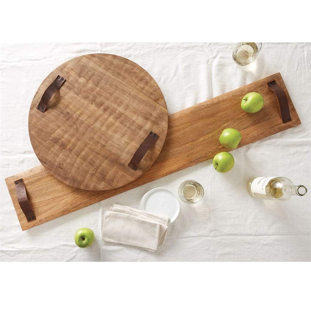 Mud Pie Round Oversized Wood Board 20" dia, Brown