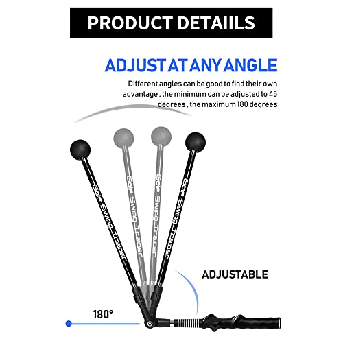 PRMAL Adjustable Golf Swing Trainer,Golf Swing Trainer Aid Adjustable,Foldable Golf Swing Training Sticks,Golf Training Aids Swing,Portable Golf Training Aids (Black)