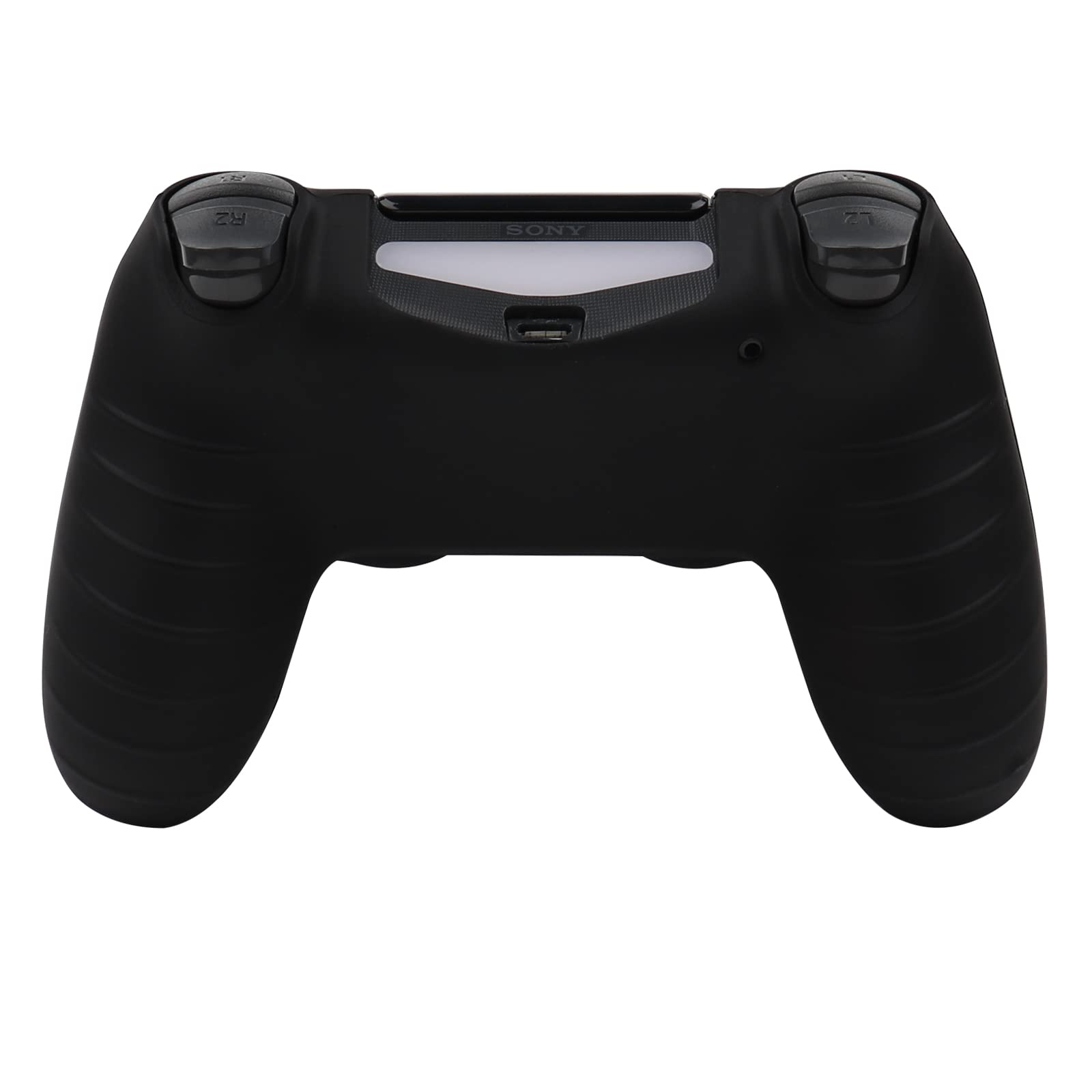 RALAN Laser Anti-Slip Controller Cover for PS4, Customized Silicone Skins Controller Controller Compatible for PS4 /PS4 Slim/PS4 Pro Controller (High Thumb Grip x 2,Laser Thumb Cap Grips x 2)