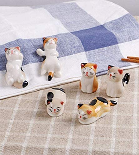 Porcelain Knife Rests Chopstick Rest set, Cat Chopsticks Rest Dinner Spoon Stand Knife Fork Holder, Delightful Cat Shaped Chopsticks Holder - Ideal gift for Mother's Day, Christmas