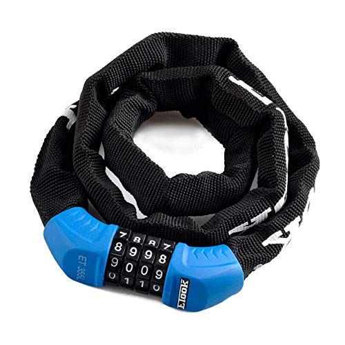 RUKDA Bicycle Lock Chain Lock Mountain Road Bike Lock Scooter Bike Password Digital Chain Lock Bicycle Accessories Mini Convenient-Black Bike Lock (Color : Blue)