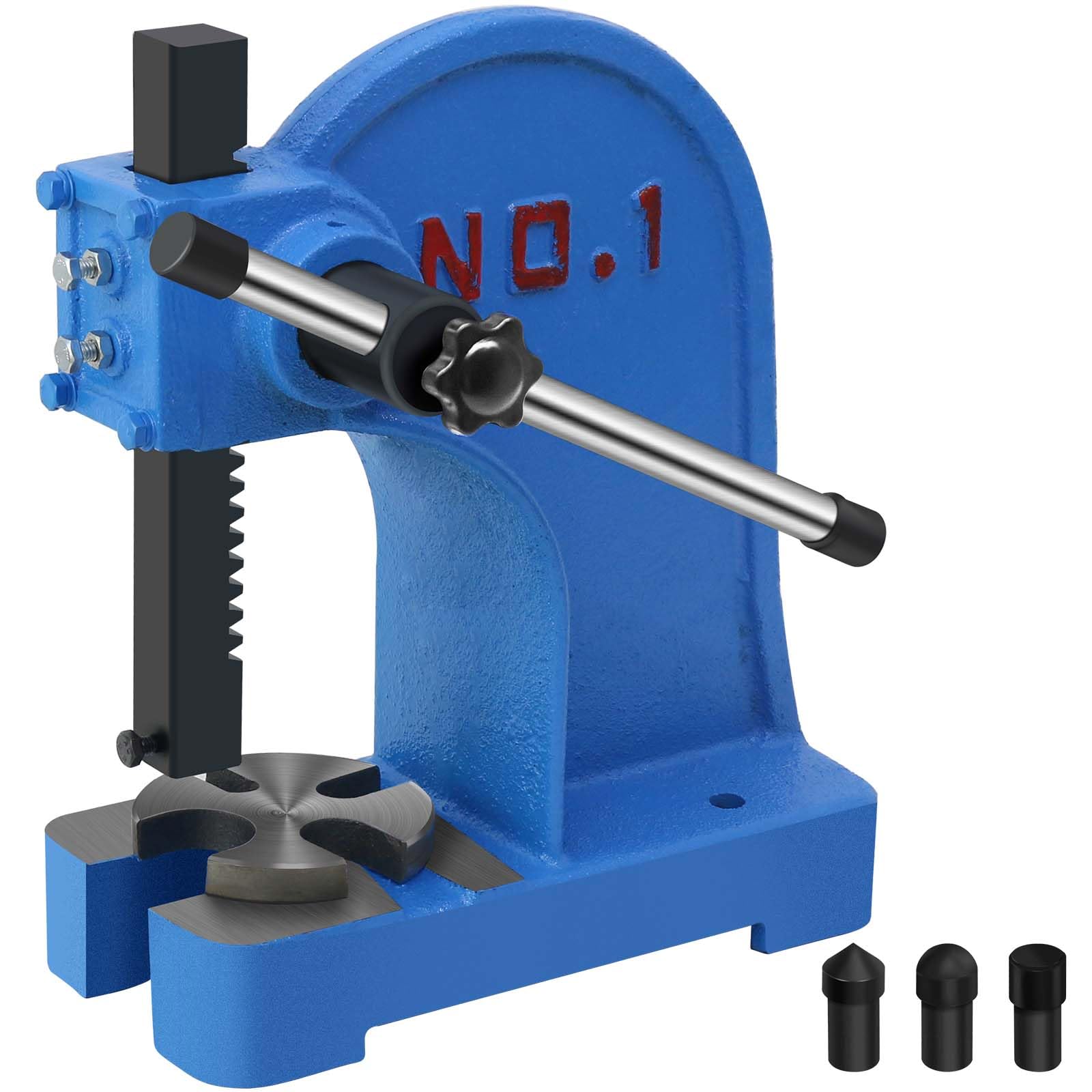 PNBO 1 Ton Manual Arbor Press,Heavy Duty Cast Iron Desktop Punch Press Machine, for Riveting Punching Holes