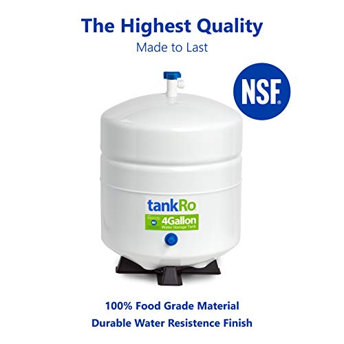 tankRo RO132-TNK RO Water Filtration System Expansion Tank 4 Gallon Capacity β NSF Certified β Compact Reverse Osmosis Water Storage Pressure Tank 1/4" Tank Ball Valve