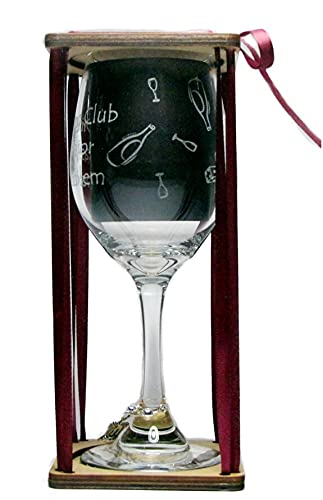 Orange Kat Bunco Club My Drinking Club Has A Major Bunco Problem Stemmed Wine Glass with Charm and Presentation Packaging