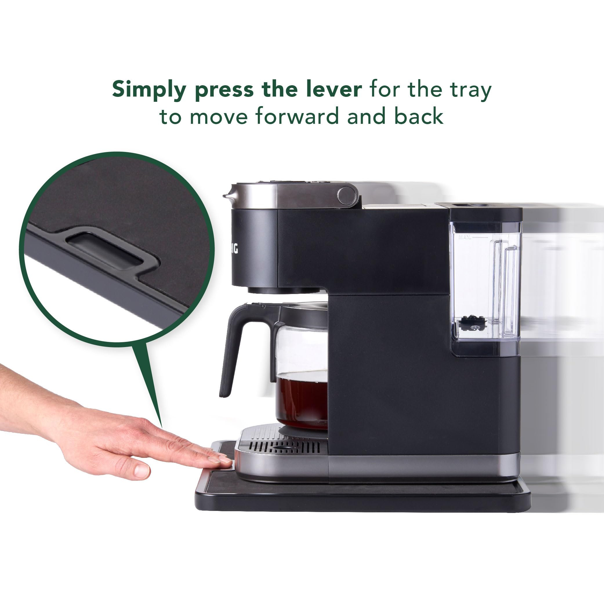 Nifty Large Appliance Rolling Tray, Black β Kitchen Caddy Sliding Tray, Integrated Rolling System, Non-Slip Pad Top, Sliding Tray for Coffee Maker, Stand Mixer, Blender, Toaster