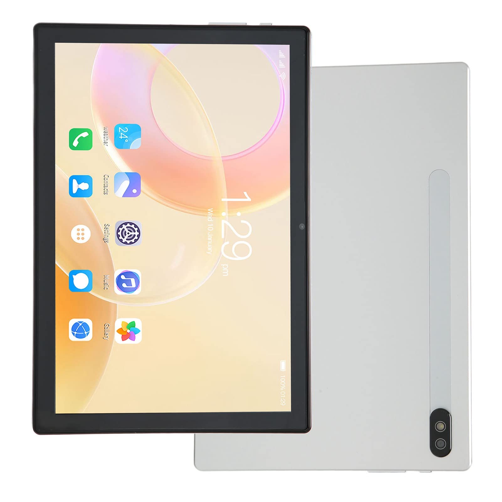 VINGVO Office Tablet 7000 MAh 10 Inch Tablet IPS Screen Dual Camera White for Home (US Plug)