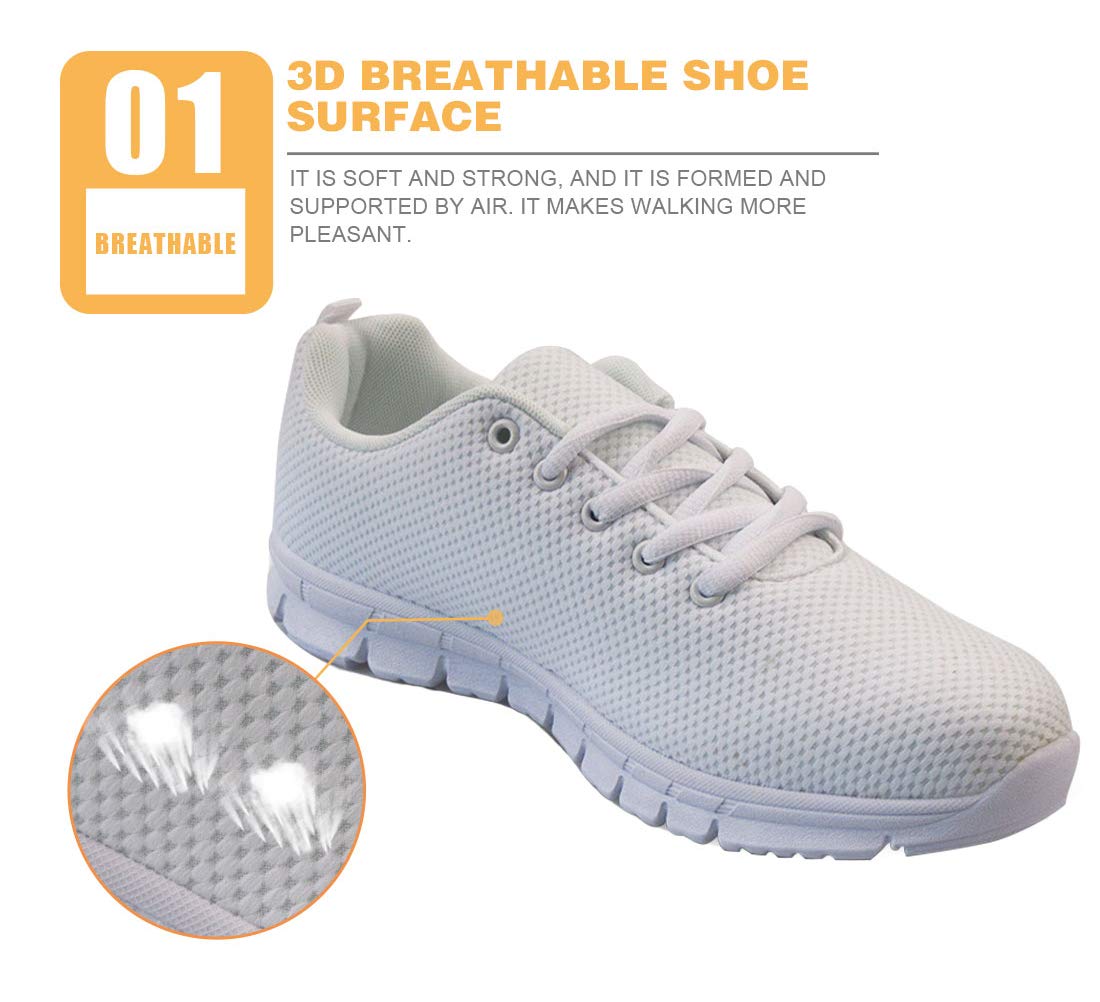 Mumeson Women Floral Skull Print Low Top Lightweight Running Shoes Air Mesh Girls Go Easy Walking Comfy Sneakers US7