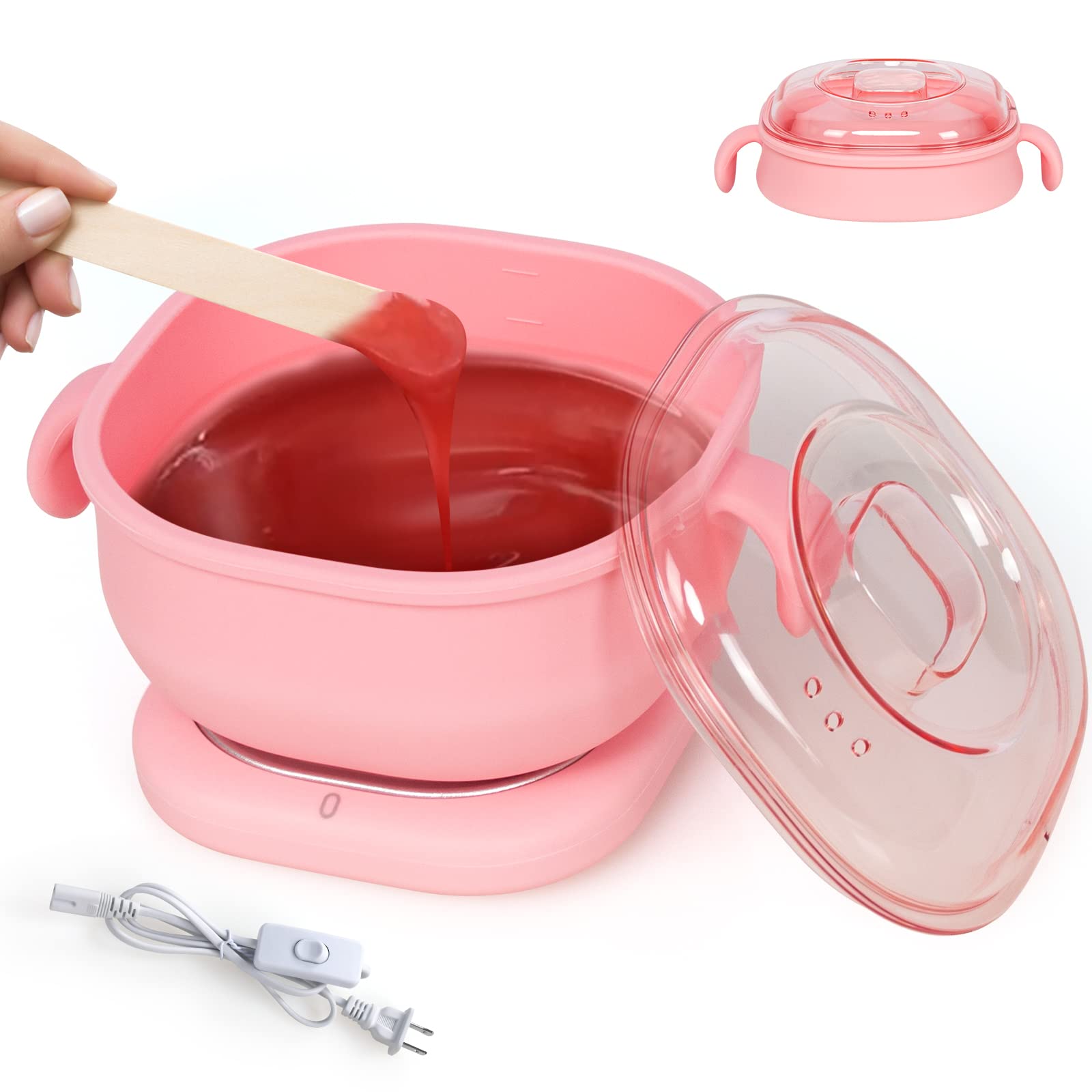 Ranrose Silicone Bowl for Wax Warmer,400ML Silicone Wax Warmer for Hair Removal with Replacement Silicone Wax Bowls for Waxing