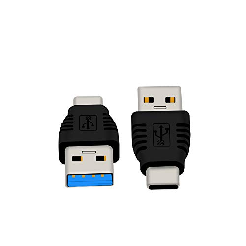 rgzhihuifz Type-C Male to USB3.0 Male Adapter,USB C to USB A 5G 3A Converter, USB 3.1 AM to CM Support Data Synchronization and Charging, Suitable for Mobile Phones, Computers,2-Pack