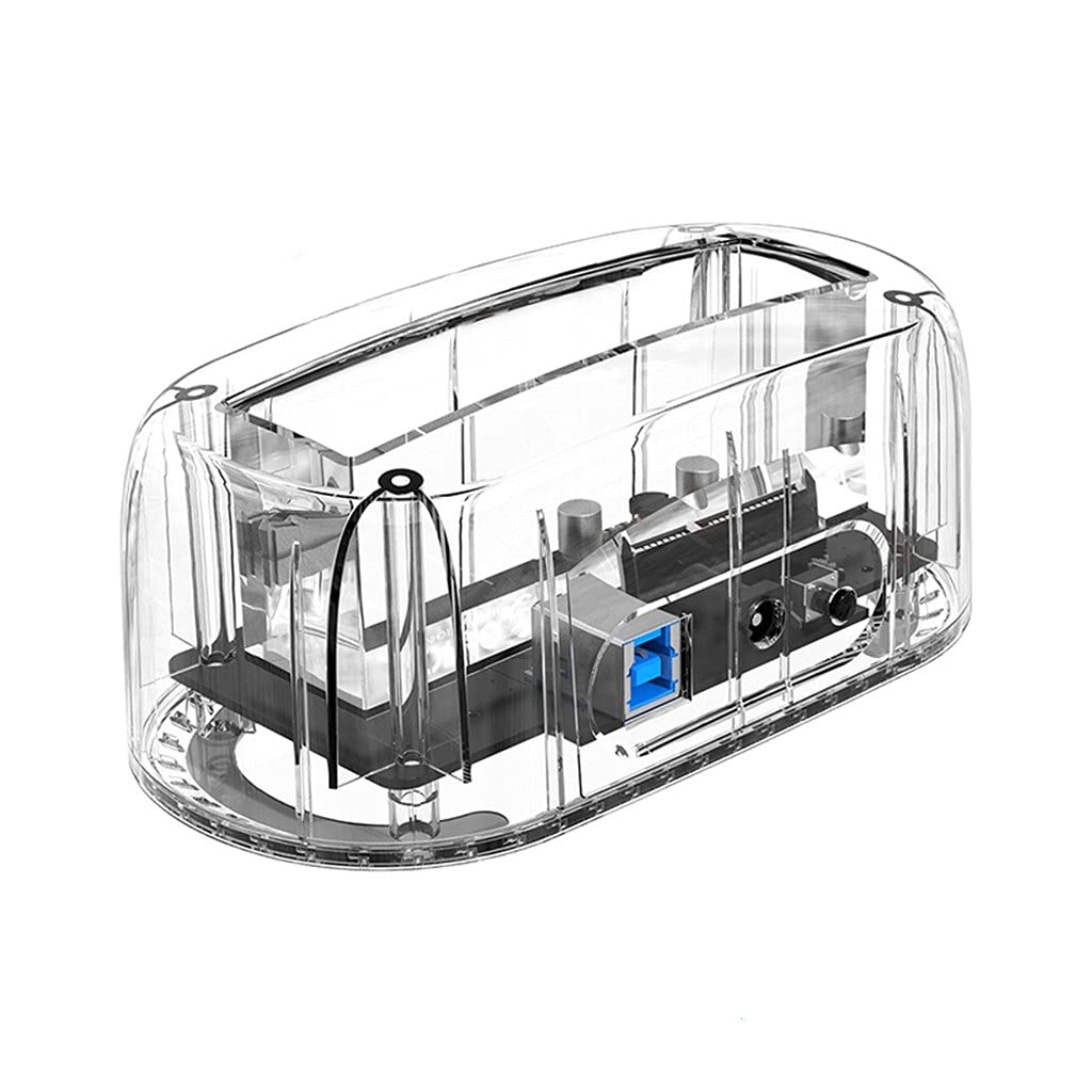 TBIIEXFL 3.5 Inch USB to SATA Transparent HDD Docking Station USB3.0 5Gbps with 12V Power Adapter