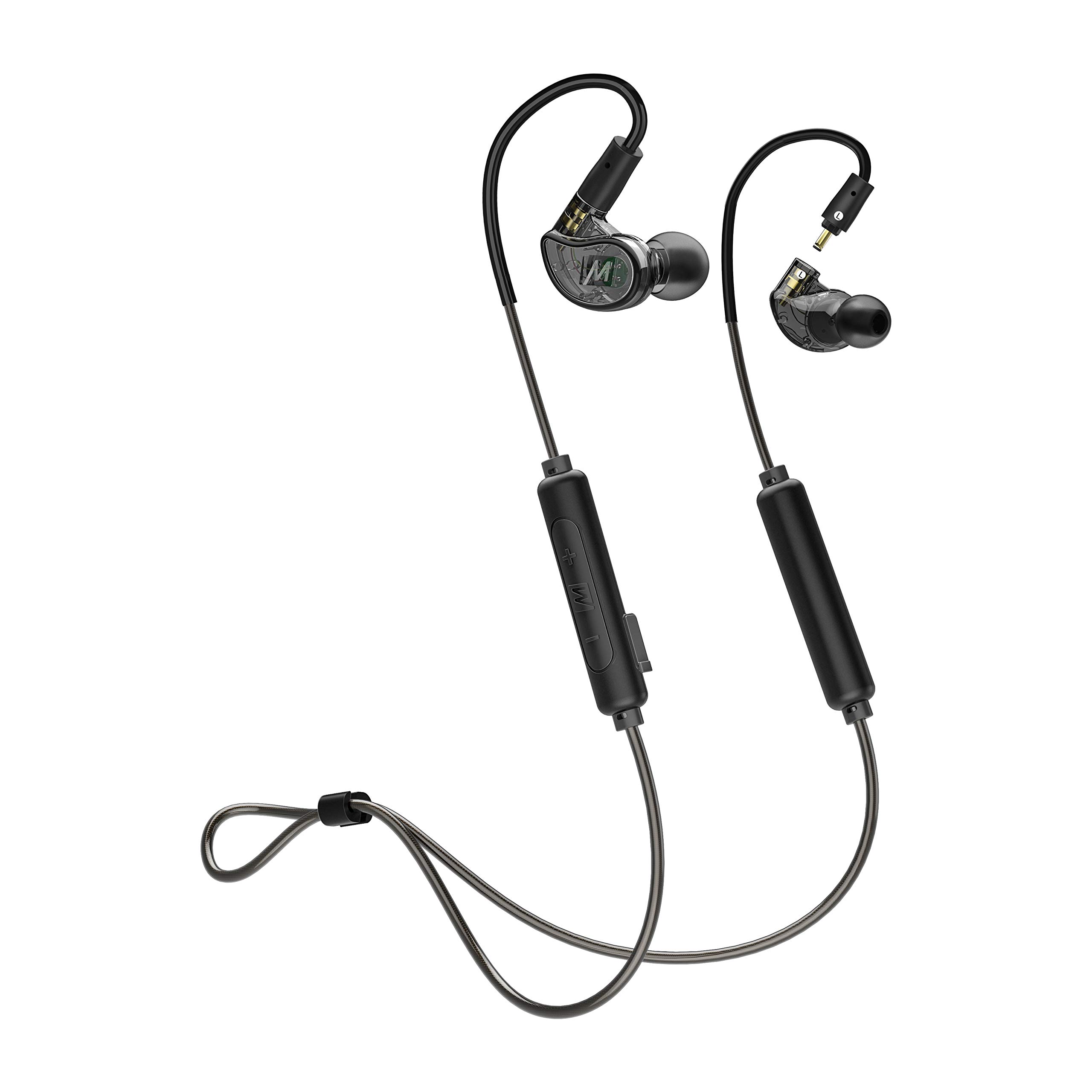 MEE audio M6 PRO Musiciansā In-Ear Monitors Wired + Wireless Combo Pack: includes stereo audio cable and Bluetooth audio adapter (Black) (CMB-M6PROBT-BK)