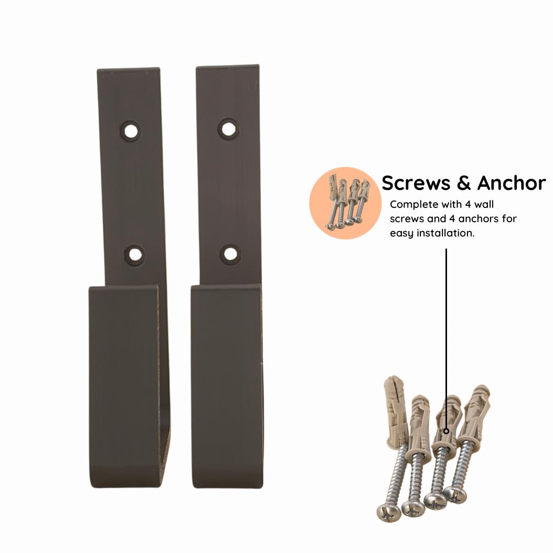 Wrestling Belt Wall Hanger 2 Pcs, Championship Belt Wall Hooks Perfect Gift for Wrestling Fans, Optimize Your Space & Display Your Championship Belt (Black)