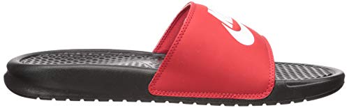 Nike Men's Benassi Just Do It Slide Sandal, Black/White-University Red, 13