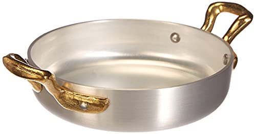 Pentole Agnelli 1932 Collection Line Omelette Pan with 2 Little Handles, Diameter 14 cm, Aluminium Silver, 14 x 14 x 4 cm