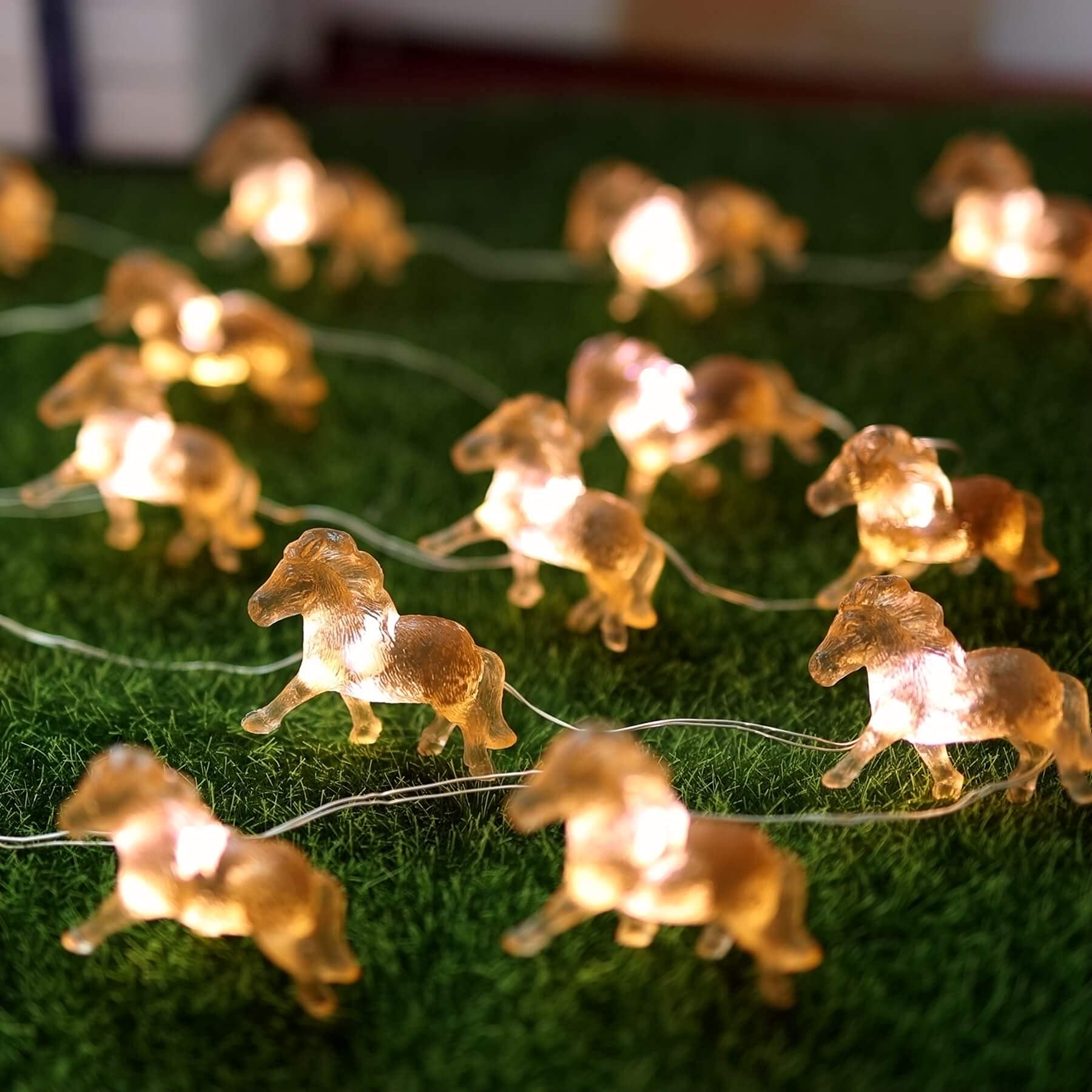 JASHIKA Horse Fairy String Lights Cute Pony Decorative Lights 20 Leds Night Light 8.5ft Battery Operated with Remote for Bedroom Farmhouse Home Holiday Thanksgiving Decoration