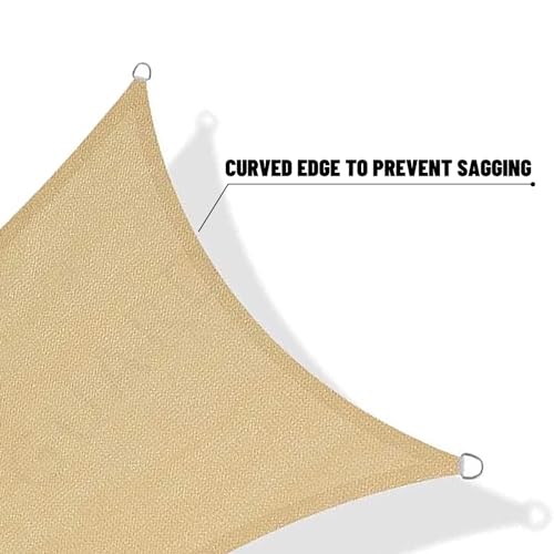 SUNNY GUARD Sun Shade Sail 10'X10'X13' Triangle Sand UV Block Sunshade for Backyard Yard Deck Patio Garden Outdoor Activities and Facility(We Make Custom Size)