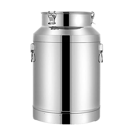tea Kitchen Food Canisters Stainless Steel Milk Can with Sealed Lid, Kitchen Storage for Flour and Sugar Fermentation Wine Pail bucket (Size : 24L)