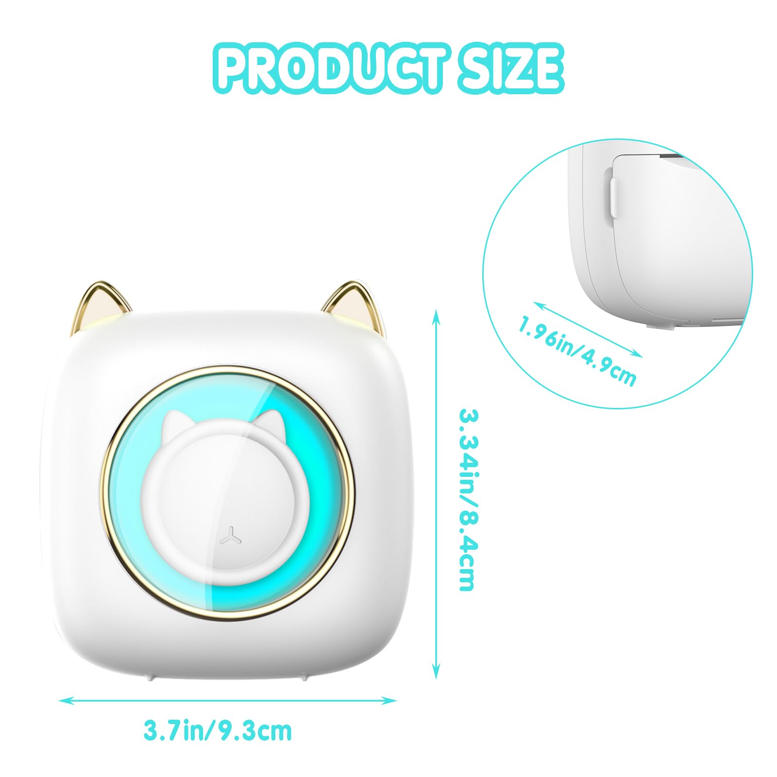 WOVTE Mini Sticker Printer, Portable Bluetooth Thermal Printer with 10 Rolls Thermal Paper, Smal Print Pod, Inkless Pocket Printer for iPhone & Android, Suitable for Notes Memo Kids Gift, White