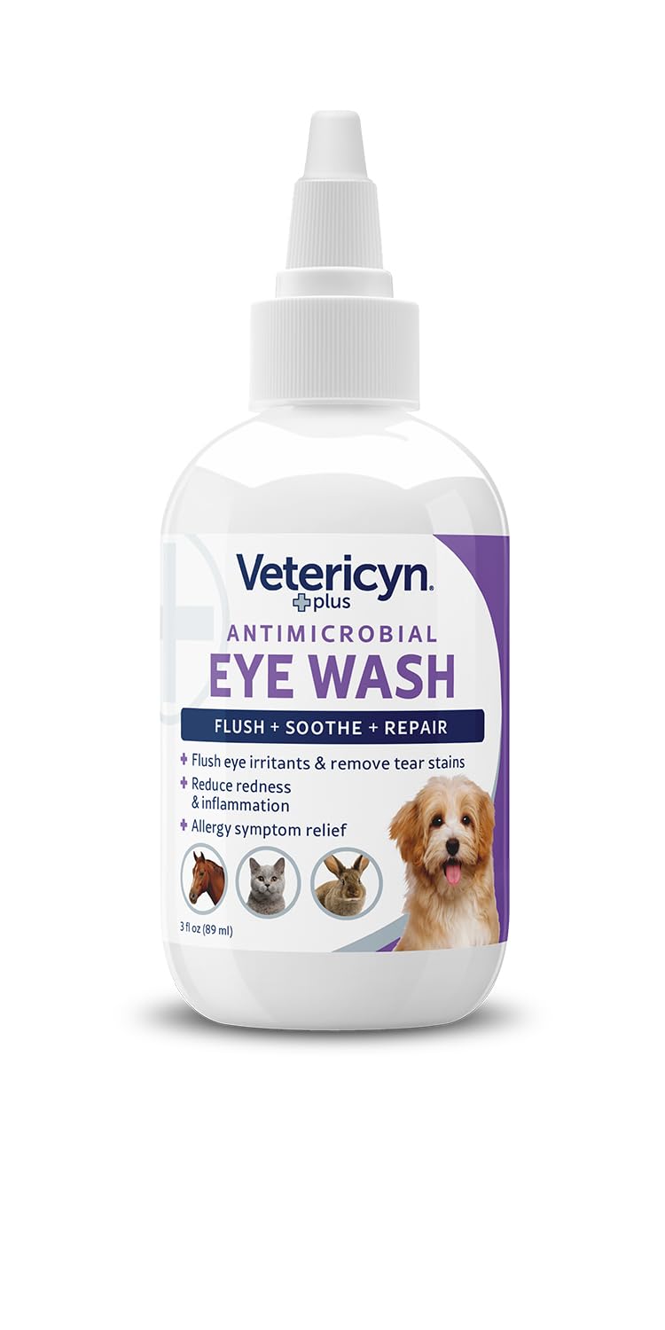Vetericyn Plus All Animal Eye Care Kit | Eye Wash and Ophthalmic Gel Bundle to Flush, Lubricate, and Relieve Eye Irritations for Dogs, Cats, Horses, and All Animals. 3 Fl. Oz. Each (2 Count)