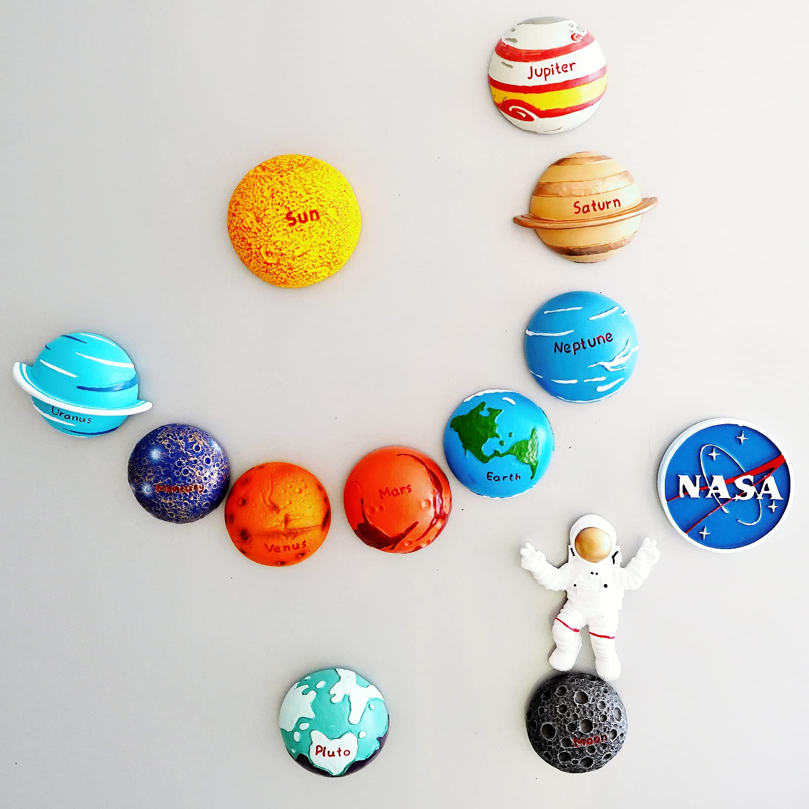 Planet Magnet - 13pcs Cool Decorative Solar System Refrigerator Magnet for School Office Whiteboard Locker, Great Astronomy Gift for Space Lover Teens Adult - Big Strong Magnet with Gift Packed