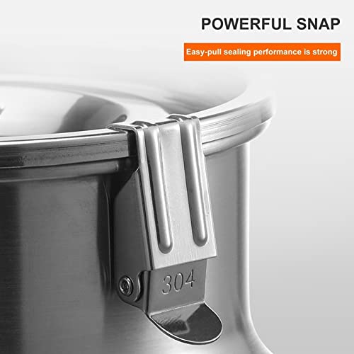 tea Stainless Steel Milk Can with Lid, Handle Tea Barrel Fermentation Tank Wine Barrel Sealed Barrel Oil Drum Storage Tank bucket (Color : With handle, Size : 10L)