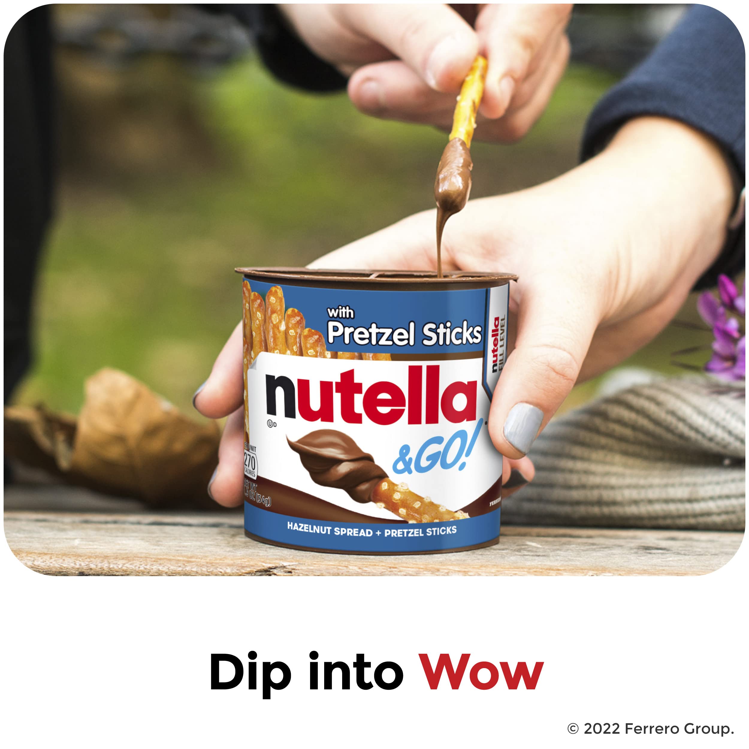 Nutella & GO! Bulk 12 Pack, Hazelnut And Cocoa Spread With Pretzel Sticks, Snack Cups, 1.9 Oz Each