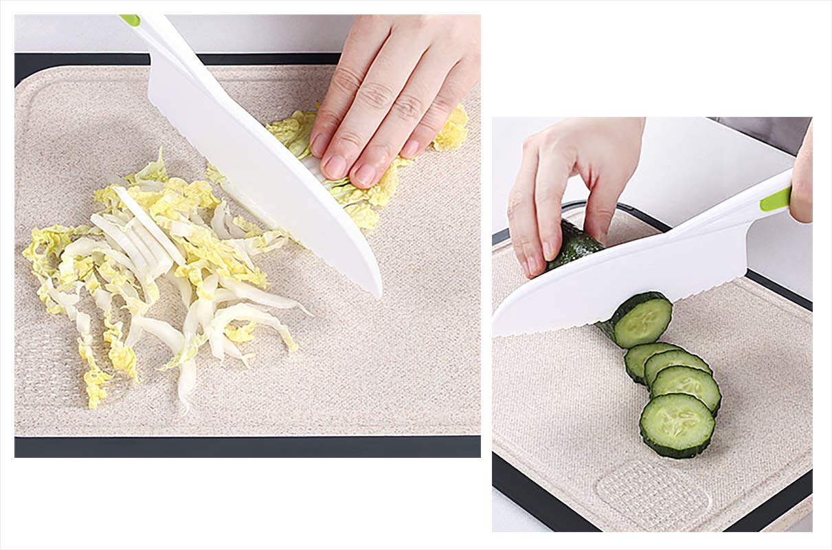 PENTA ANGEL Plastic Kitchen Knife 3Pcs Nylon Safety Cooking Baking Knives for Cutting Fruit Lettuce Salad Vegetable Cake Bread(Mixed Color)