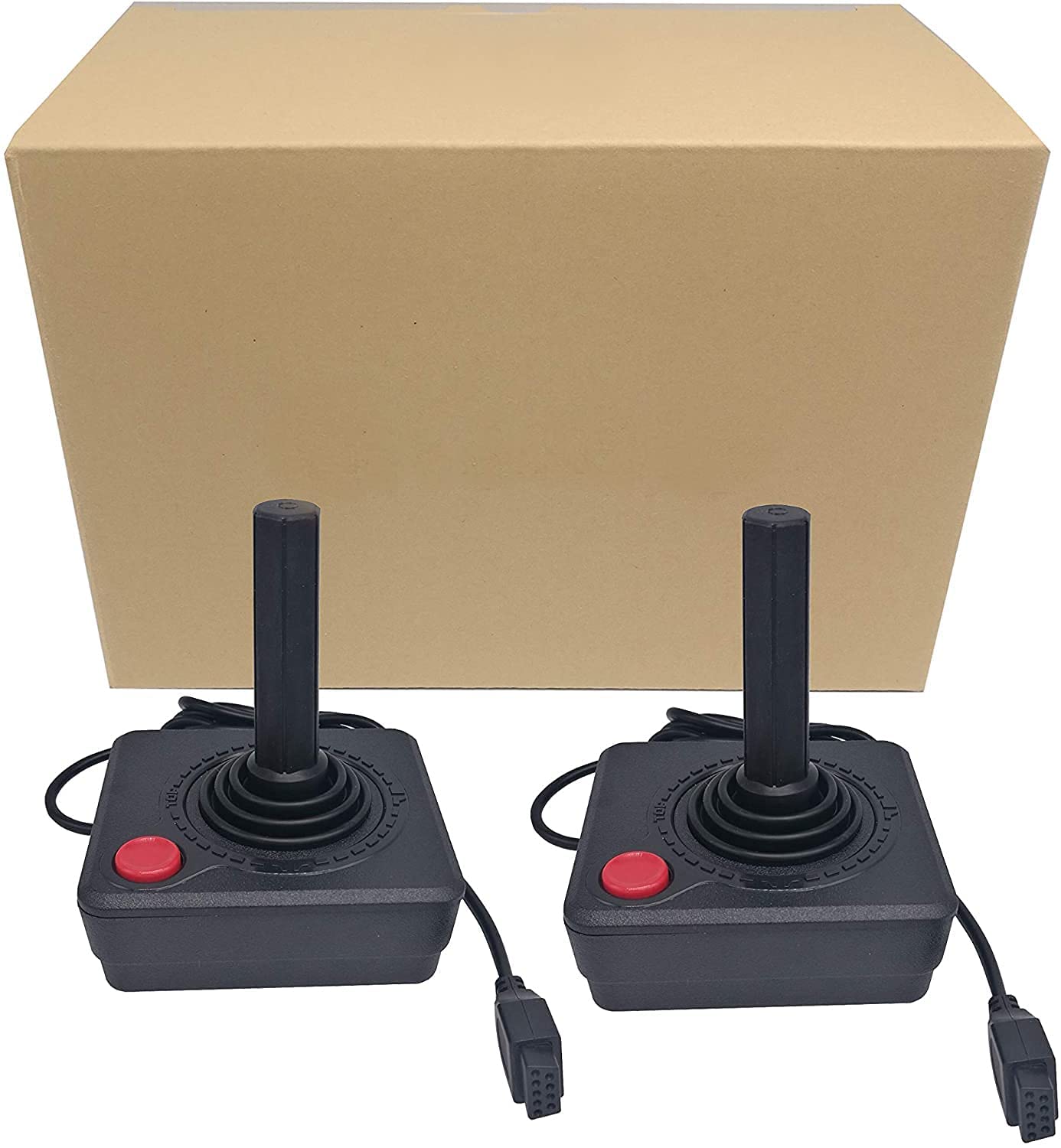 RUITROLIKER Retro Controller Gamepad Joystick for Atari 2600 System Console Black Pack 2PCS