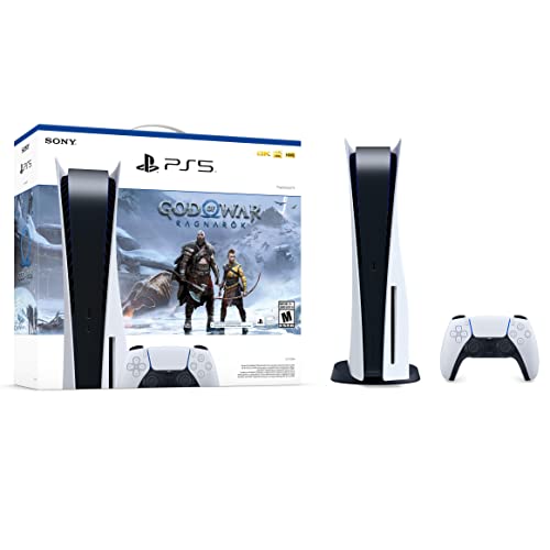 PS 5 Disc Version Console God of War Ragnarok Bundle with 4K UHD Blu-ray Player
