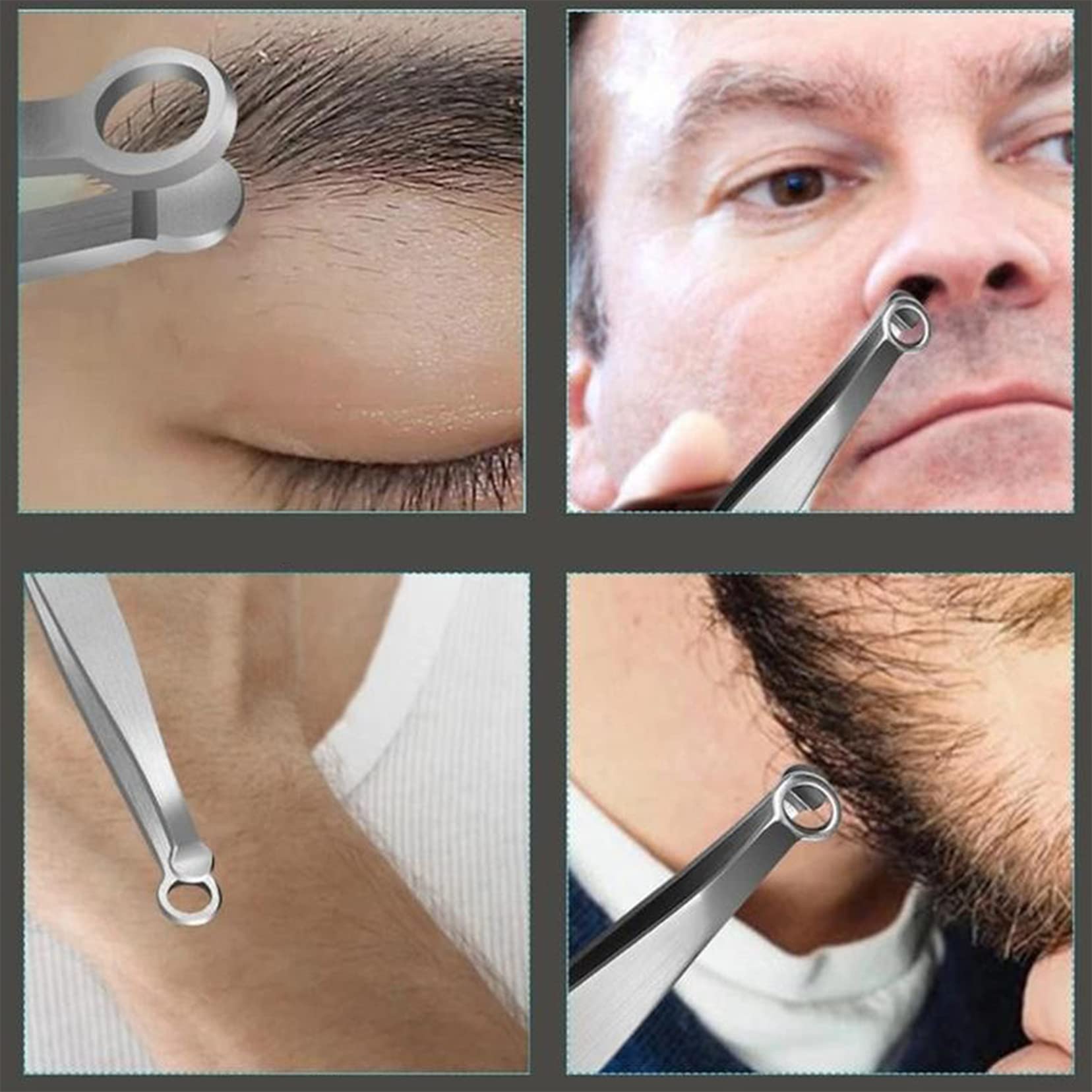 ShanLily Nose Hair Trimming Tweezers, Stainless Steel Eyebrow Trimmer, Friendly Round Tip, for Noses, Sideburns, Brow, Body