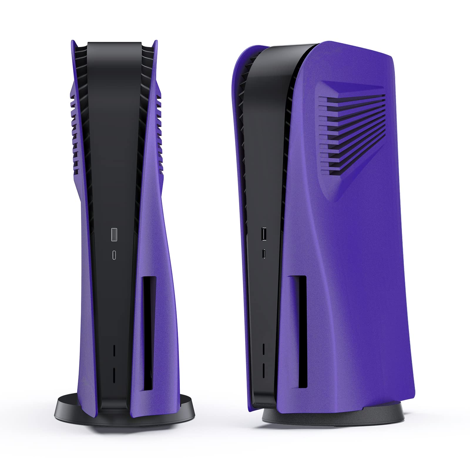 PS-5 Plates for PS-5 Disc Edition with PS-5 Stand, innoAura PS-5 Plates with Cooling Vents, Anti-Scratch Dustproof Protective PS-5 Cover with PS-5 Cooling Stand (Purple + PS-5 Stand)