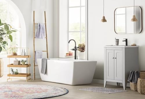 ZEW AC323 4 TIER Bath Bamboo 4 Level Towel Ladder Rack for Bathroom, Natural
