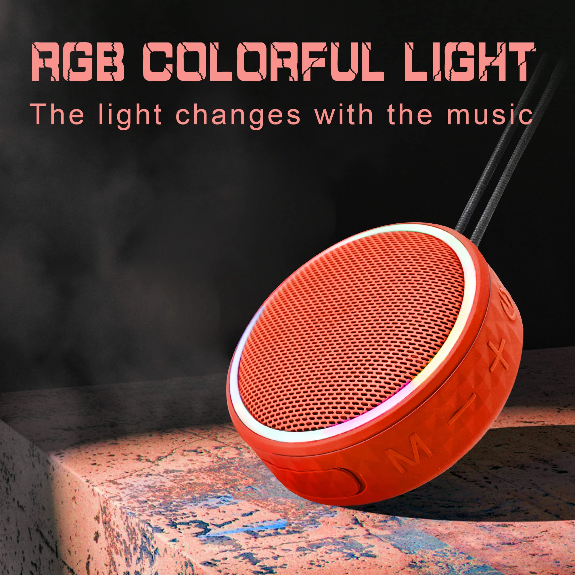KVV Portable Bluetooth Speaker for Golf Push Cart, Durable & Portable Bluetooth Speaker speaker for golfing, outdoor and travel，IPX6 Waterproof, TWS & TF Card Function(Red)